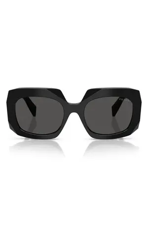 Prada 55mm Square Sunglasses - Black/dark Grey