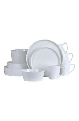 STONE + LAIN Madeline Bone China 16-piece Dinnerware Set - White