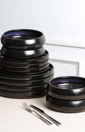STONE + LAIN Lagoon Stoneware 12-piece Dinnerware Set
