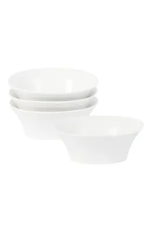 STONE + LAIN Quadro Porcelain 4-piece Bowl Set - White