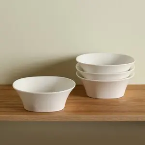 STONE + LAIN Quadro Porcelain 4-piece Bowl Set