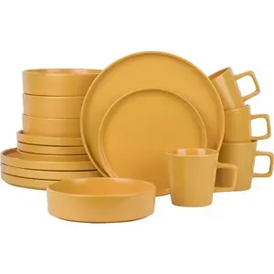 STONE + LAIN Cleo Stoneware 16-piece Dinnerware Set - Yellow