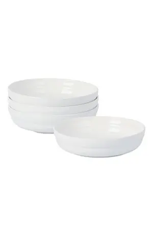 STONE + LAIN Virtuo Porcelain 4-piece Pasta Bowl Set - White