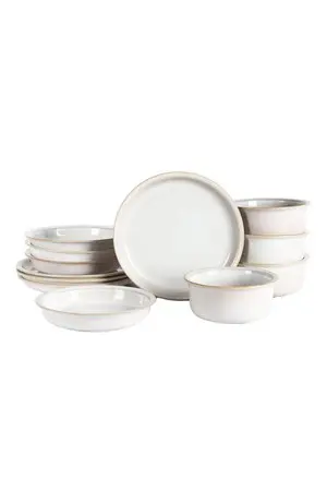 STONE + LAIN Slate Stoneware 12-piece Dinnerware Set - White