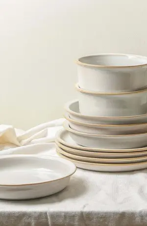 STONE + LAIN Slate Stoneware 12-piece Dinnerware Set