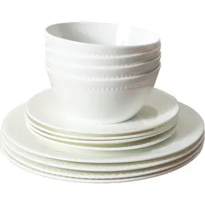 STONE + LAIN Ava Bone China 16-piece Dinnerware Set - White