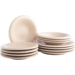STONE + LAIN Porto Aro Stoneware 12-piece Dinnerware Set