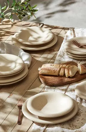 STONE + LAIN Porto Aro Stoneware 12-piece Dinnerware Set