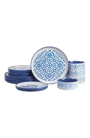 STONE + LAIN Tropea Stoneware 12-piece Dinnerware Set