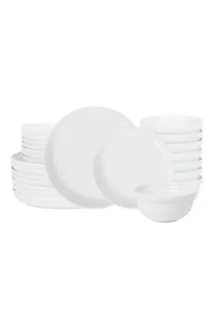 STONE + LAIN Virtuo Porcelain 24-piece Dinnerware Set - White