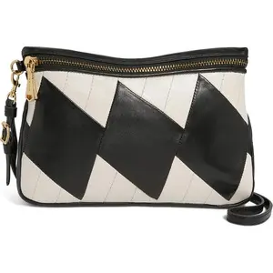AIMEE Gramercy Novelty Leather Crossbody Bag - Black White Diamond
