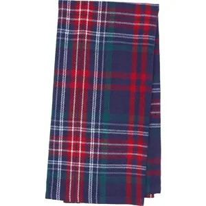 C&F HOME Douglas Blue & Plaid Handwoven Cotton Dishtowel - Red