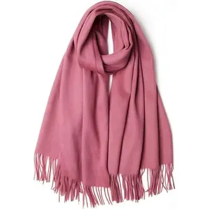 SILKSILKY Pure Wool Scarf Shawl Pale Mauve