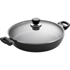 SCANPAN Classic 12 Inch Chef Pan With Glass Lid - Black