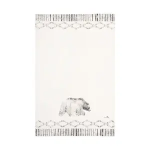 C&F HOME Bear In Forest Printed 100% Cotton Guest Dishtowel - White