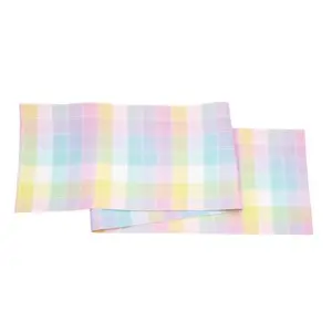 C&F HOME Hana Color Block Plaid Table Runner 13" X 72 - Pink
