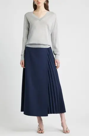 Nordstrom A-line Maxi Skirt - Navy Night