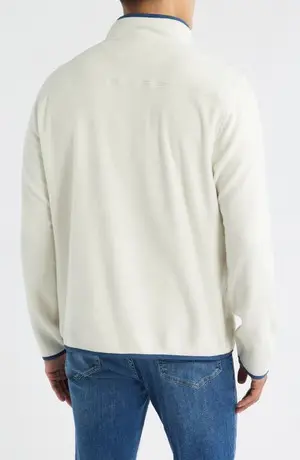 Vineyard Vines Harbor Fleece Snap Placket Pullover - Stone