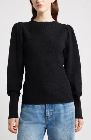 Nordstrom Lacy Open Stitch Sweater - Black