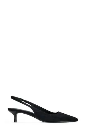 Yosi Samra Delilah Slingback Kitten Heel Pumps - Black