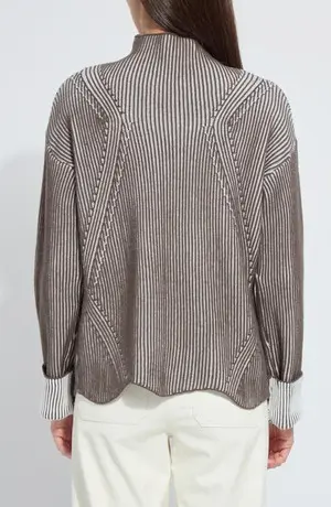 Lyssé Hyacinth Ribbed Sweater - Americano/snow White