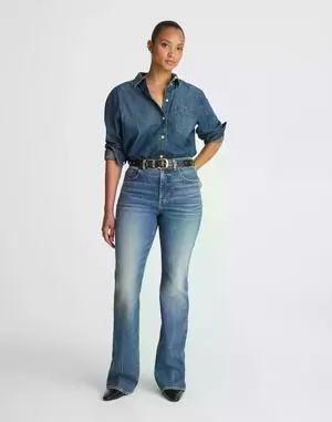 Women's Vintage Wash Flare Jeans