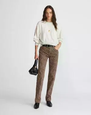 Madewell The Longline Straight Leopard-print Jeans