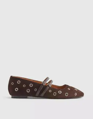 Madewell The Greta Double-strap Ballet Flat - Dark Carob