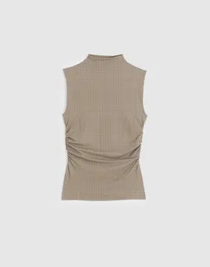 Madewell Ruched Houndstooth Mockneck Tank