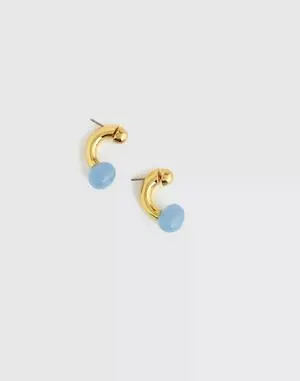 Madewell Semiprecious Stone Front-back Earrings - Antique Gold