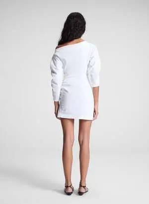 black midi dress a line Structured A-Line Midi Dress Black Ivory main image 0