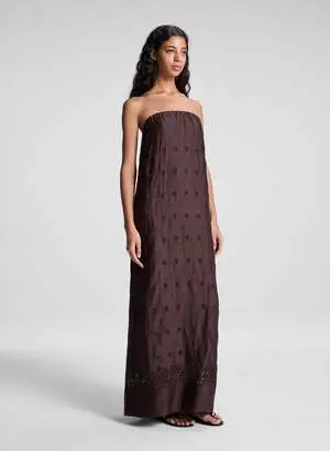 A.L.C. Strapless Embroidered Maxi Dress