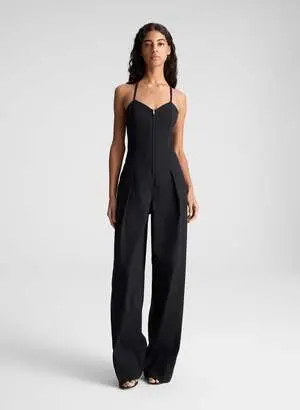 A.L.C. Chandler Stretch Linen Jumpsuit - Black