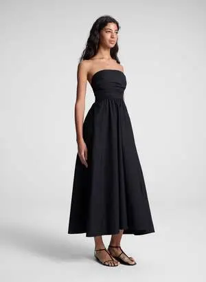 Black Strapless Midi Dresses