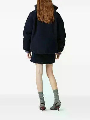 Miu Miu Fleece Mini Skirt With Drawstring And Zip Pockets