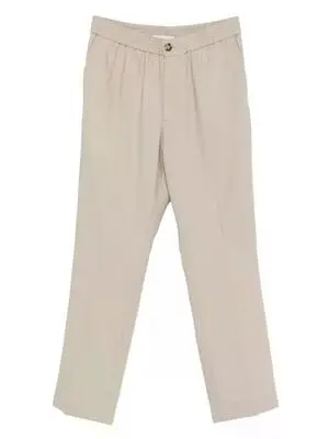 AMI Paris Straight Leg Virgin Wool Trousers - Neutrals
