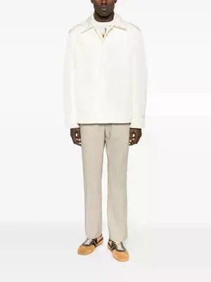 AMI Paris Straight Leg Virgin Wool Trousers - Neutrals