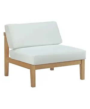 MODWAY Bayport Outdoor Patio Teak Armless Chair - Natural White