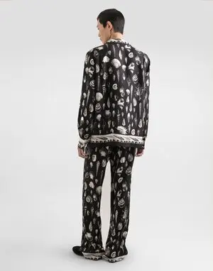 Dolce & Gabbana Shell-print Silk Twill Trousers