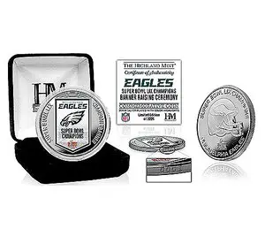 HIGHLAND MINT Eagles Super Bowl Lix Championshi P Banner Coin - One-color