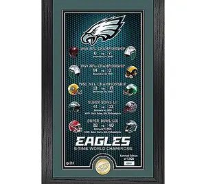 HIGHLAND MINT Eagles 2-time Super Bowl Champion S Legacy Frame - One-color