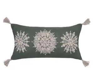 VALERIE PARR HILL 24' X 12' Sage Snowflake Throw Pillow Valeri E - One-color