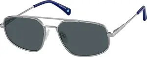 Zenni Retro Aviator Full Rim Sunglasses - Silver