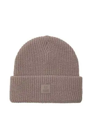 Pink Knit Beanie Brown