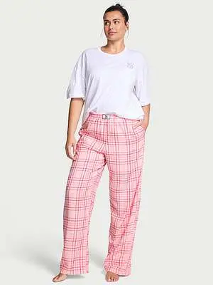 Victoria's Secret Flannel Pajama Set - White,ivory