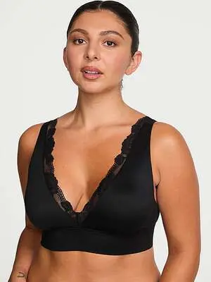 Victoria's Secret Body Victoria Mastectomy Lace-trim Plunge Bralette - Black