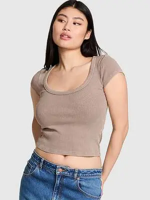 Pink Scoop Neck T-shirts For Women