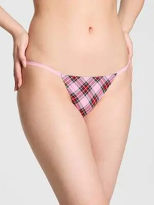 Pink No-show V-string Panty - Print