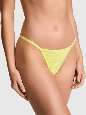 Pink No-show V-string Panty - Yellow