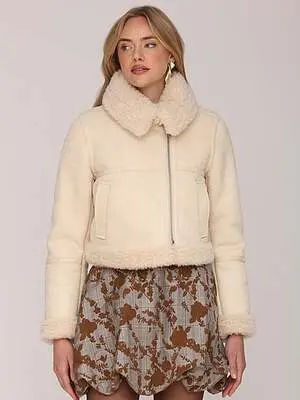 Victoria's Secret Avec Les Filles Cropped Shearling Jacket